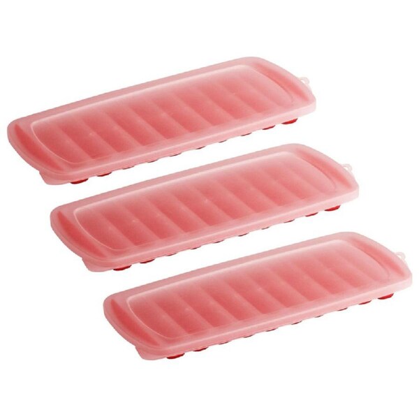 3x Cuisena 30cm Silicone Stackable Ice Cube Tray Maker Freezer Mould w ...