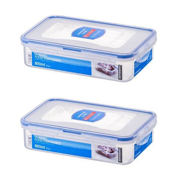 2x Locknlock 800ml Airtight Classic Rectangle Food Storage Container ...
