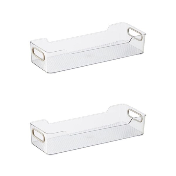 2x Oggi 36x7cm Cabinet Storage Bin Kitchen Food Organiser w/ Soft Grip ...