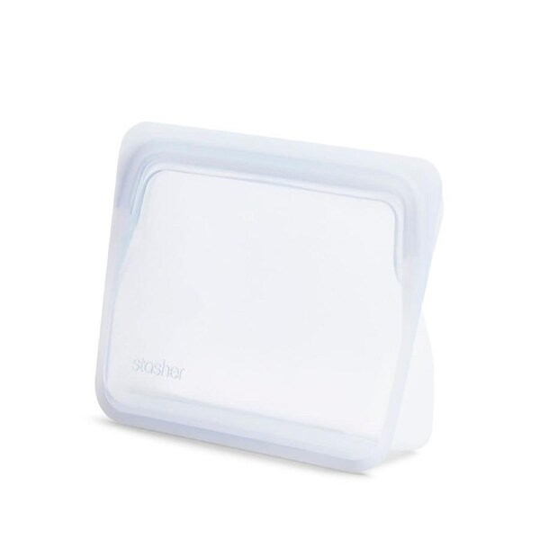 Stasher 828ml Silicone Stand Up Mini Food/Leftovers Saver Storage Bag Clear | Woolworths