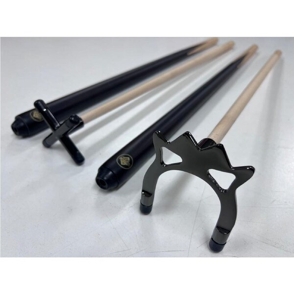 Wooden Maple Pool Snooker Billiard Cue Black Chrome REST and SPIDER SET ...