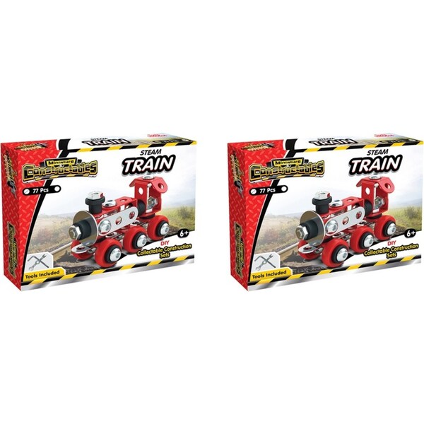 2x 77pc Construct IT Constructables DIY Train Toy Set w/ Tools Build ...