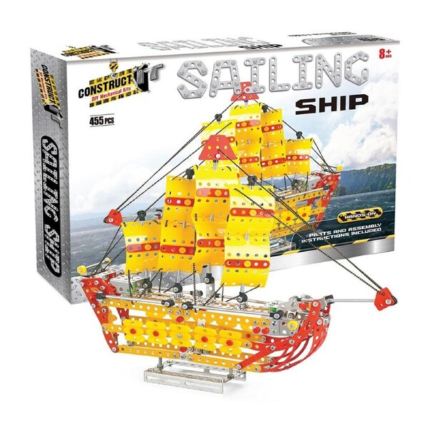 455pc Construct IT Mega Set DIY Sailing Ship Toy w/ Tools Build Kit ...