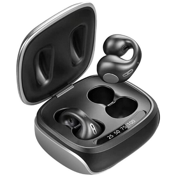 Bluetooth Wireless Earbuds Ear-Clip Bone Conduction Headphones Sports ...