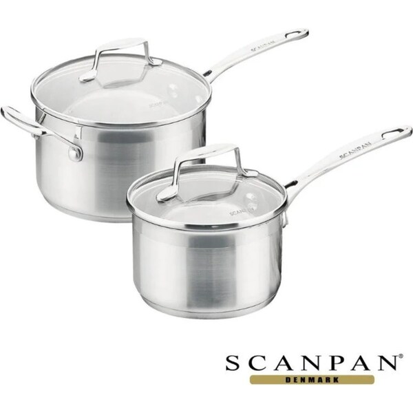 2pcs Scanpan Impact Cookware Saucepan Set with Lids | Woolworths