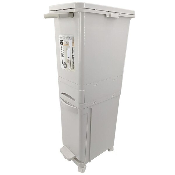 1x Small Slim Dustbin Tower Triple Deck Compartments Plastic Trash ...