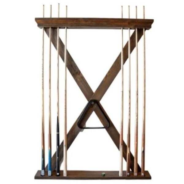 American Walnut Cross Pool Snooker Billiard Cue Stick Triangle Rack ...