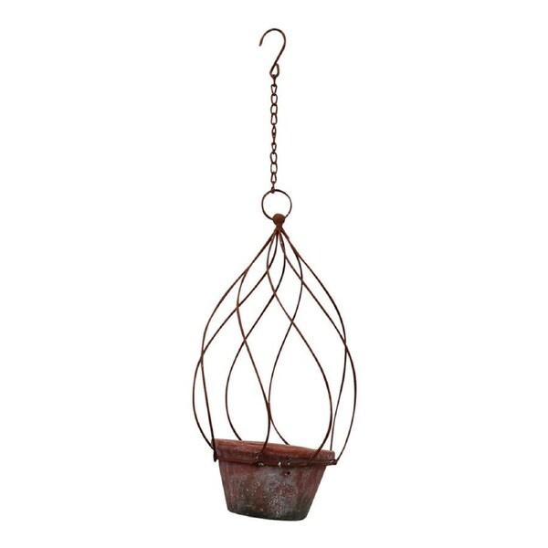 Metal/Terracotta 59cm Planter Hanger Climber Hanging Plant Pot Display ...