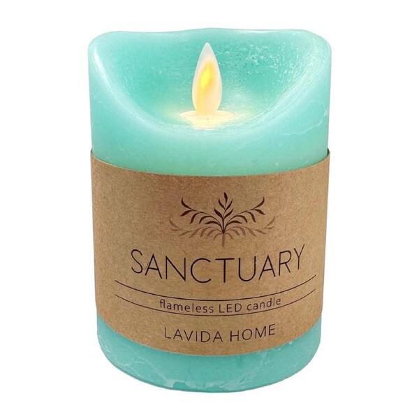 Flameless Plastic Wax 10cm Pillar Candle Tabletop Home Room Decor Small ...