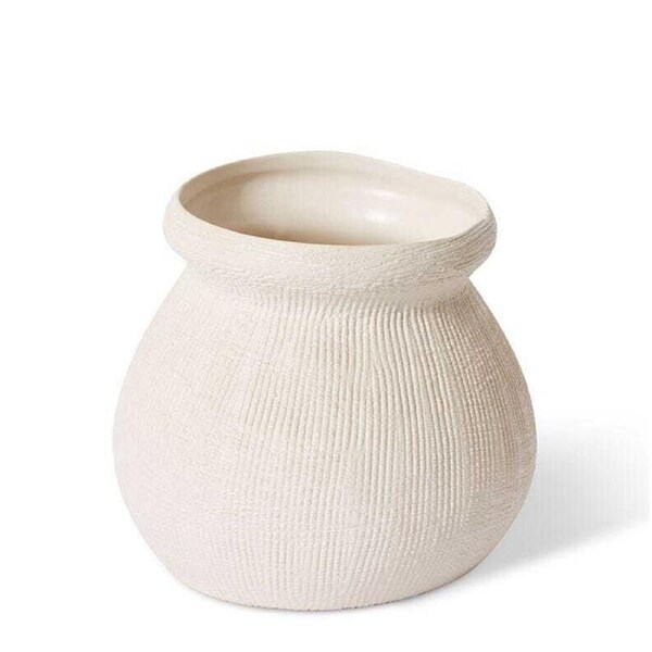 E Style 18cm Ceramic Wanda Plant/Flower Vase Tabletop Decor Hessian ...