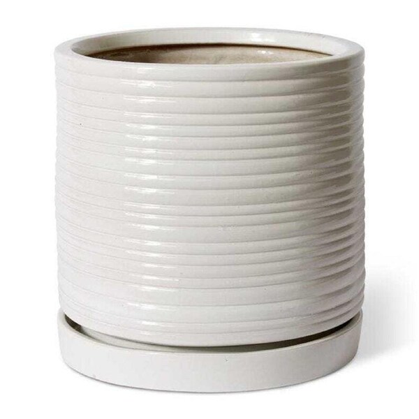 E Style Henley 45cm Ceramic Planter w/Saucer Round Home Decorative Pot ...
