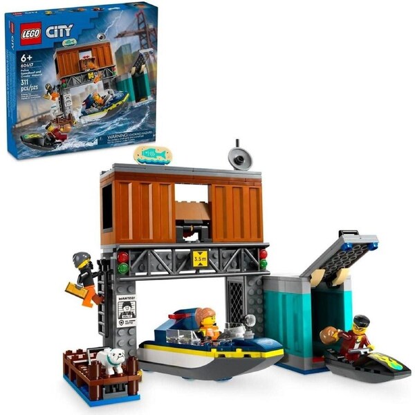LEGO 60417 Police Speedboat and Crooks Hideout - City | Woolworths