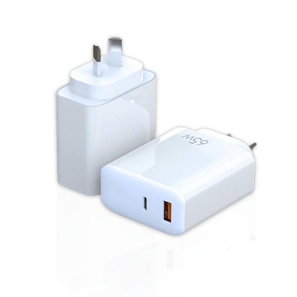 65W GaN Fast Charging Dual Port USB A and Type C Wall Adapter | Woolworths