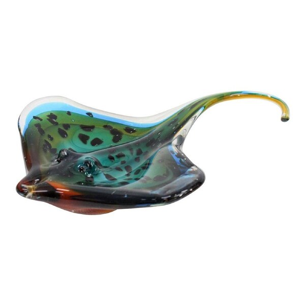 Decorative 29cm Glass Stingray Centrepiece Figurine Home Tabletop Decor ...