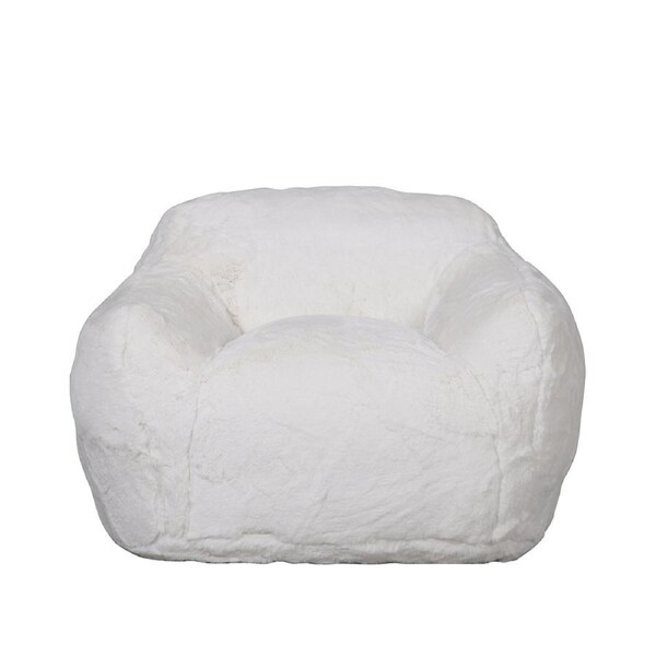 I Am Fake Cozy Lounge/Living Room Chair Home Decor Faux Fur Large White ...