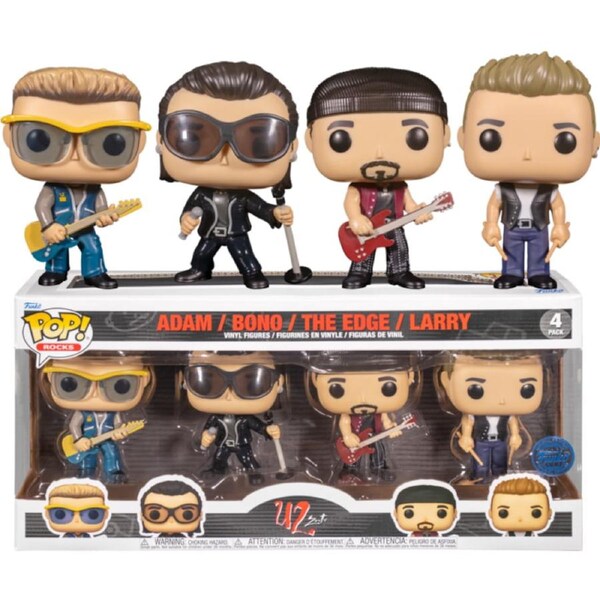 U2 - Zoo TV - Bono, Larry, The Edge & Adam Pop! Vinyl Figure 4-Pack ...