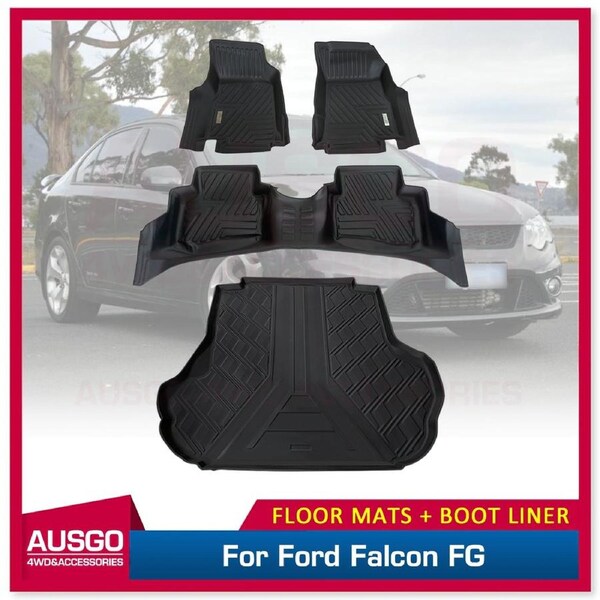 TPE Floor Mats + Cargo Mat for Ford Falcon FG ecoLPi Series 2008-2014 ...