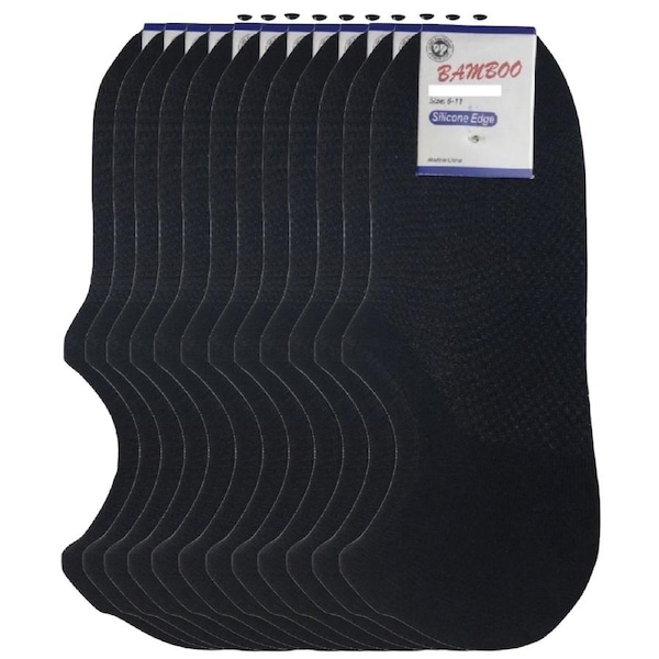 12x Pairs No Show Bamboo Socks Non-Slip Heel Grip Low Cut Invisible ...