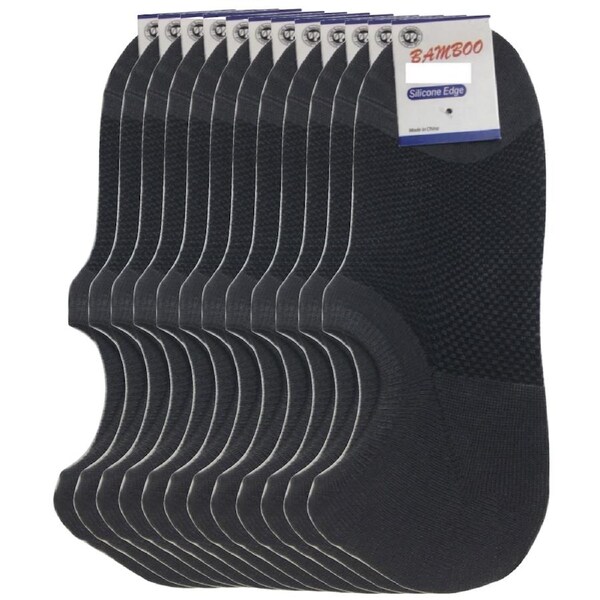 12x Pairs No Show Bamboo Socks Non-Slip Heel Grip Low Cut Invisible ...
