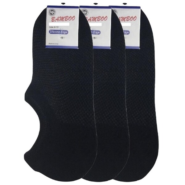3x Pairs No Show Bamboo Socks Non-Slip Heel Grip Low Cut Invisible ...