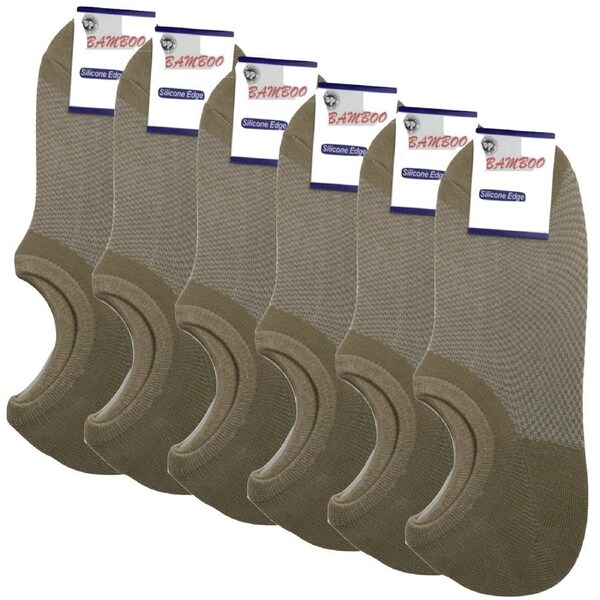 6x Pairs No Show Bamboo Socks Non-Slip Heel Grip Low Cut Invisible ...