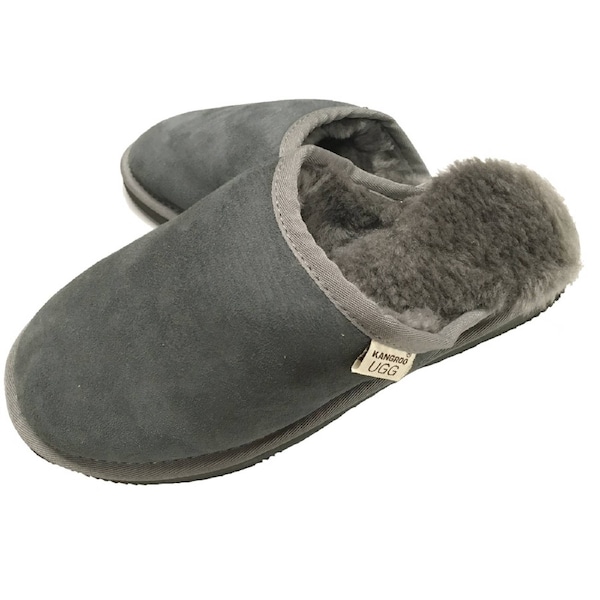 100% Australian Merino Sheepskin Scuffs Moccasins Slippers Winter Slip ...