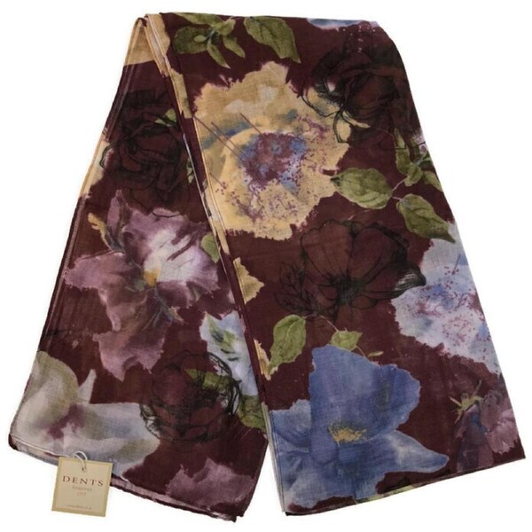 DENTS Bright Floral Printed Scarf Unlined Ladies Womens MADE IN ITALY ...
