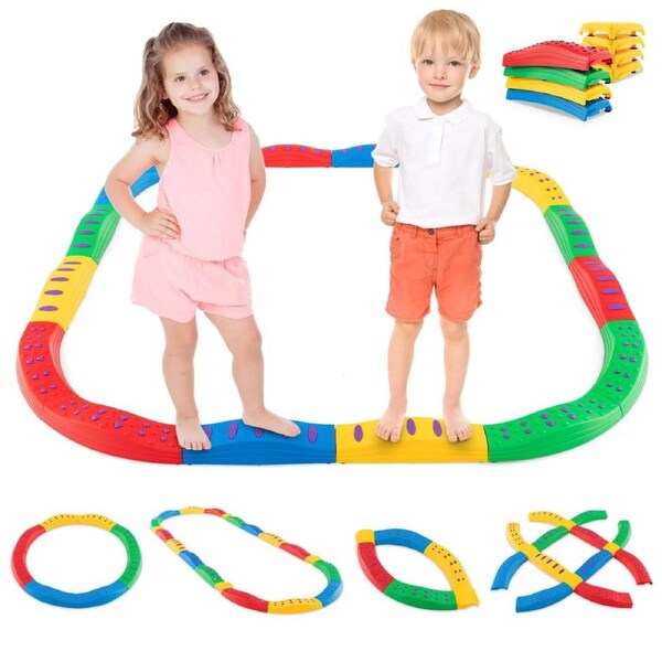 Costway 20 PCS Balance Beam Set Stackable Balance Blocks Toys Gift ...