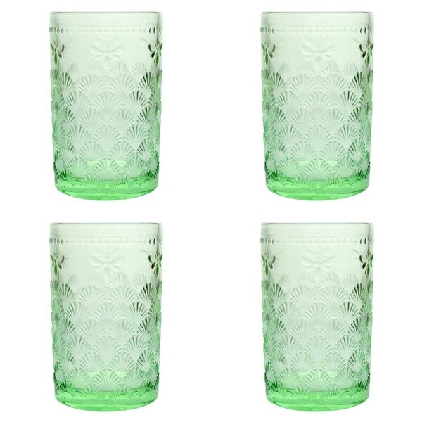 4x Bee 12cm Round Glass Tumbler Glassware Water/Juice Drinking Cup Soft ...
