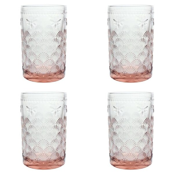 4x Bee 12cm Round Glass Tumbler Glassware/Drinkware Water/Juice Cup ...