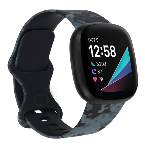 Fitbit Versa 3 Sense Smartwatch Soft Silicone Band Rock Grey Large ...