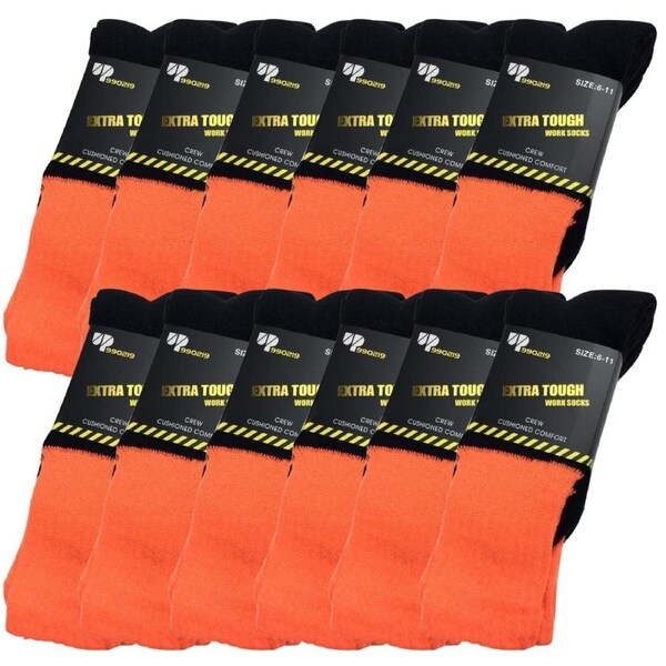 12x Pairs HI VIS SOCKS Workwear Work Safety High Visibility Fluro ...
