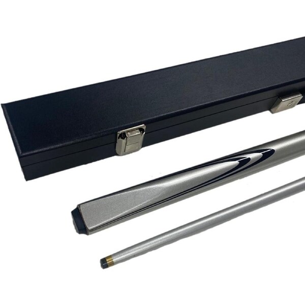 Cuemaster Silver Metallic Pool Snooker Billiard Cue and Black Cue Case ...