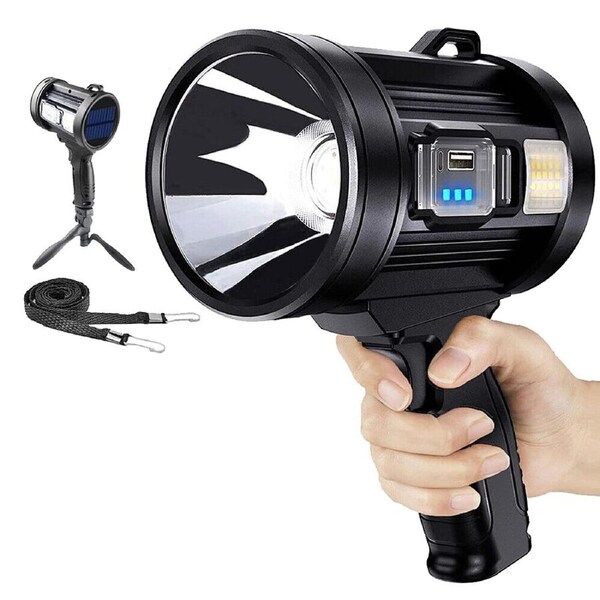 Rechargeable LED Searchlight Handheld 400000LM Spotlight Flashlight Side Light | Woolworths