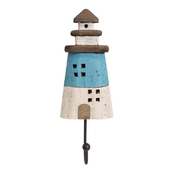 Reclaimed Timber 24cm Light House Hook Storage Wall Hanging Home Room ...