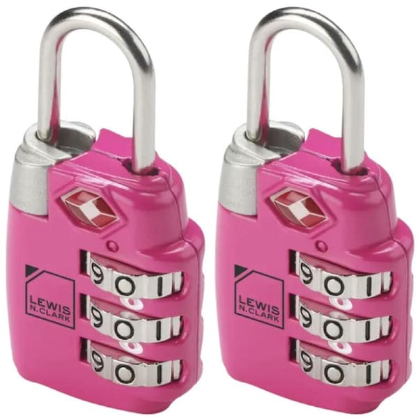 2x Lewis N. Clark PadLock Suitcase TSA Approved Combination Lock Travel ...