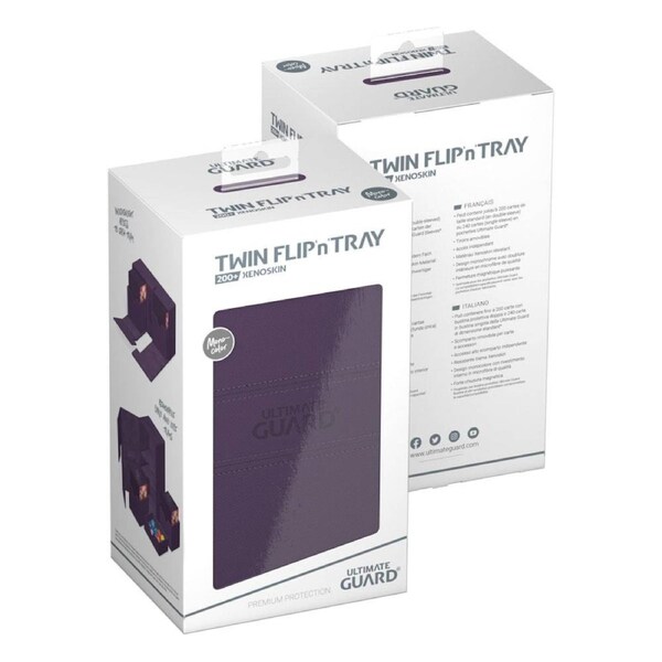 Ultimate Guard Twin Flip n Tray 200+ XenoSkin Monocolor Purple Deck Box ...