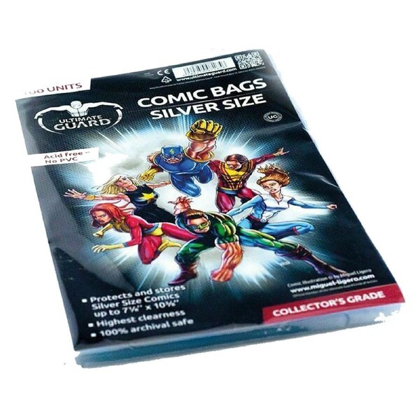 Ultimate Guard Comic Bags Resealable Silver Size 100ct | Woolworths