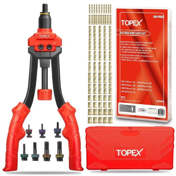 TOPEX 310PCS Rivnut Gun Set Heavy Duty Nut Rivet Riveter Rivnut Nutsert ...