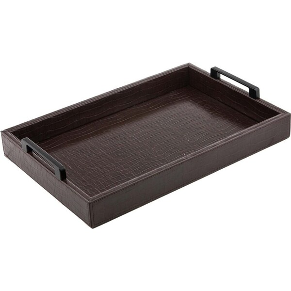 Tempa Giovanni PU/MDF 48x24cm Serving Tray w/ Handles Large Rectangle ...