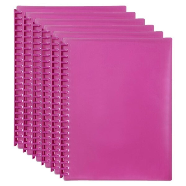 6PK Marbig 20-Pocket A4 Refillable Document Display Book - Translucent ...