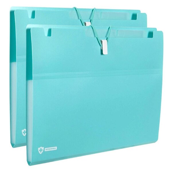 2PK Marbig Pro Antimicrobial 6-Pocket A4 Expanding File Document ...