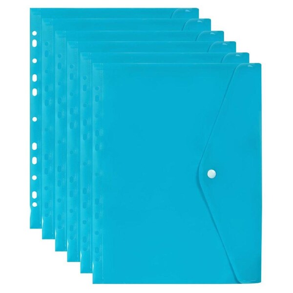 6PK Marbig Right Side Open A4 Ring Binder Document Wallet Sleeve Pocket ...