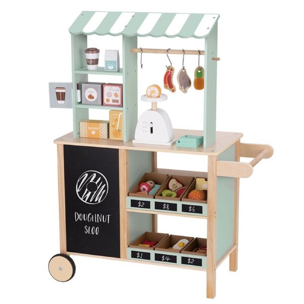 Tooky Toy Wooden Grocery Store Interactive Pretend Play Set Kids ...