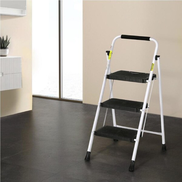 3 Step Ladder Giantz Multi-Purpose Folding Steel Light Weight Platform ...