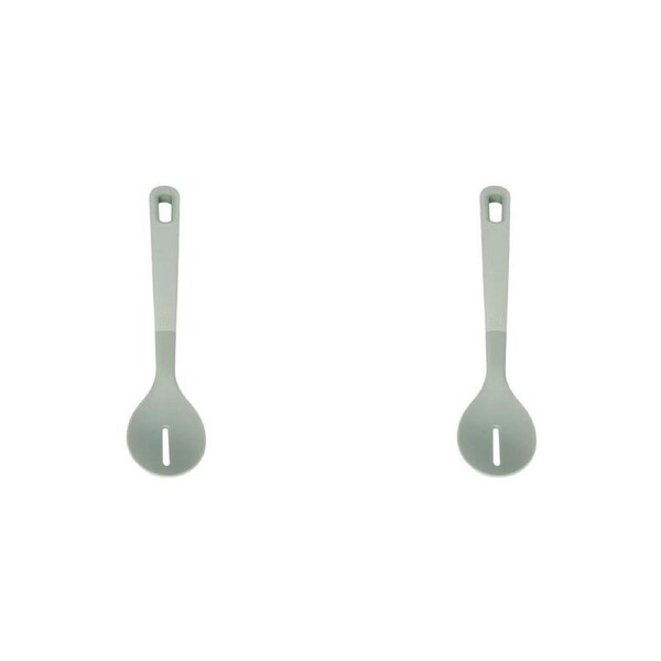 2x eKu Upcycle Soft Grip Versatile Kitchen Slotted Spoon Stirrer - Avocado Green | Woolworths