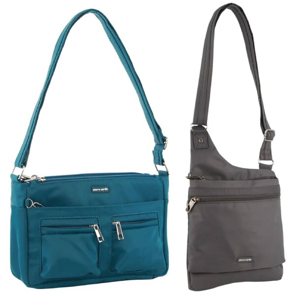 2Pc Set Pierre Cardin Anti-Theft Cross Body Bags Slash Proof ...