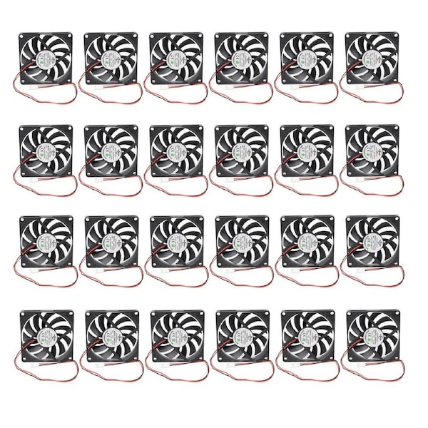 Computer Case Fans 80mm PC Ball Bearing, 24pcs,Black, 2800 rpm 2PIN ...