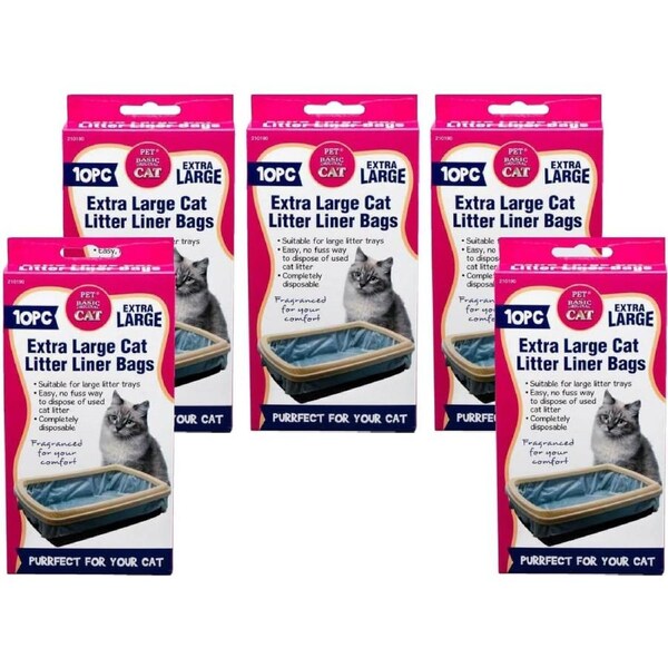 Pet Basic 50PCE Standard Litter Liner Bags Scratch/Tear Resistant ...