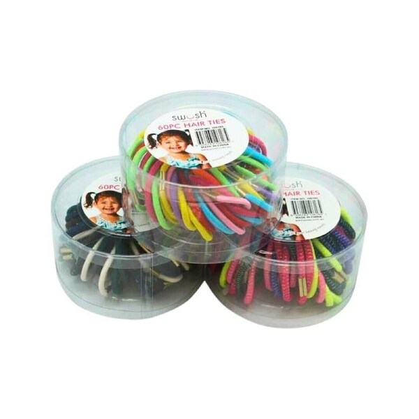 [180PCS] SWOSH Assorted Hair Ties In Storage Containers, Colorful Hair ...